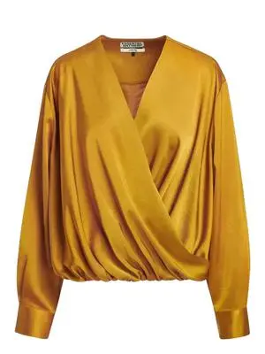 ESSENTIEL ANTWERP Wrap-style Long-sleeve Blouse