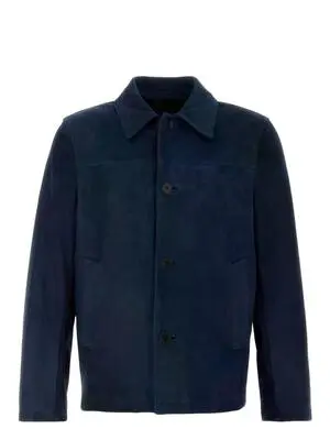 SALVATORE SANTORO Button-up Suede Jacket - Blue