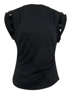 3.1 Phillip Lim Sequin-embellished Ruched T-shirt - Black