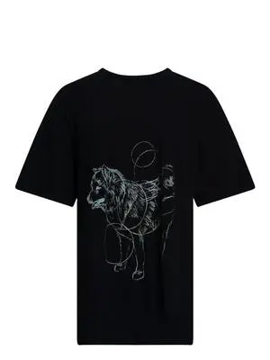 Yohji Yamamoto Dog-print T-shirt - Black