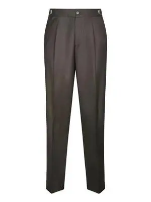 CELLAR DOOR Pleated Side-buckle Trousers - Brown
