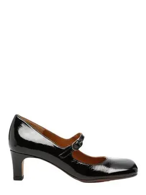 Chie Mihara Patent-leather Buckle-strap Pumps - Black