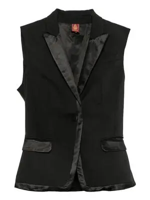 DONDUP 2000s Satin-trim Gilet - Black