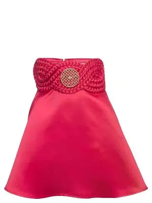 Elisabetta Franchi Braided-detail Strapless Mini Dress - Pink