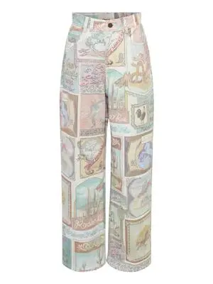 ALEMAIS Andie Graphic-print Jeans - Neutrals