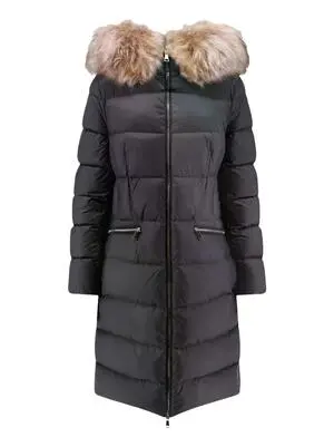 Moncler Boedic Shearling-trim Down Coat - Black