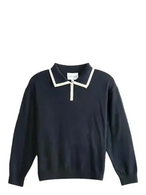 NIKKI CHASIN Klein Contrast-trim Polo Top - Blue