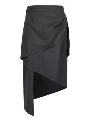 JNBY Asymmetric Belted Midi Skirt - Grey