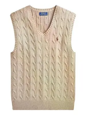 Polo Ralph Lauren Cable-knit V-neck Sweater Vest Neutrals