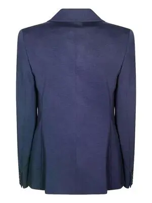 Max Mara Double-breasted Jersey Blazer Blue