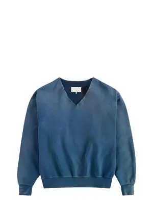 MAISON MARGIELA Washed V-neck Sweatshirt - Blue