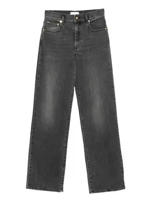 Fabiana Filippi Logo-embroidered Wide-leg Jeans - Grey