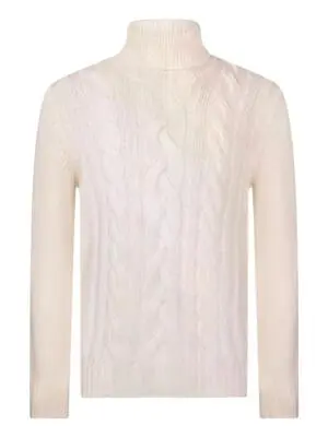 GRAN SASSO Cable-knit Roll-neck Sweater - Neutrals