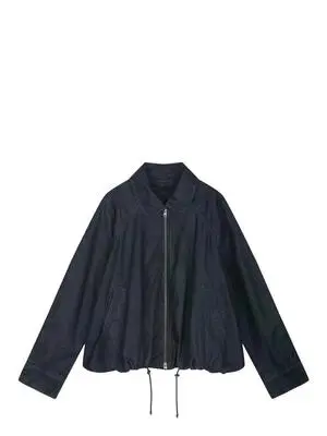 JNBY Drawstring Raglan-sleeve Denim Jacket - Blue