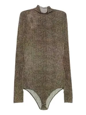 MAISON MARGIELA Herringbone-print High-neck Top