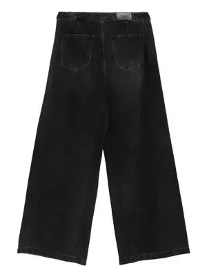 HOMAGE Pleat-detail Wide-leg Jeans - Black