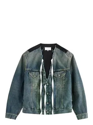 MAISON MARGIELA Bi-material Denim Jacket - Blue
