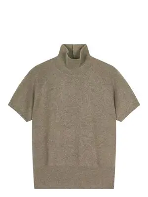LESS Raglan-sleeve Short-sleeve Sweater - Neutrals