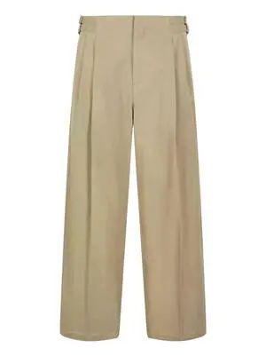 LESS Buckled-waist Pleated Trousers - Neutrals