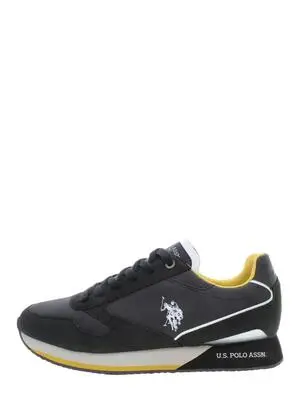 U.s. Polo Assn. Logo-embroidered Panelled Sneakers - Black