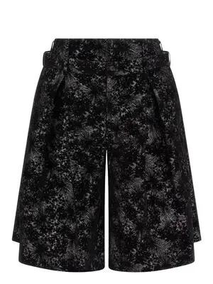 Comme Des Garçons Double-layer Abstract-pattern Shorts - Black