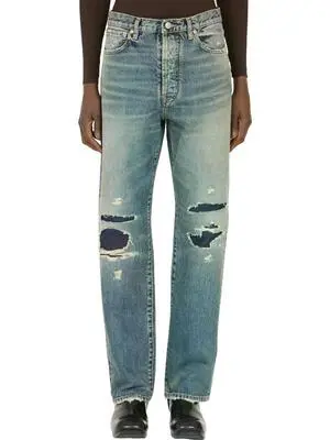 MAISON MARGIELA Distressed Patchwork Jeans - Blue