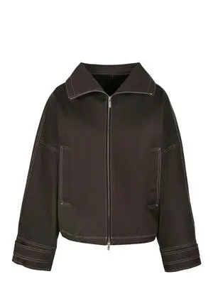 LESS T-silhouette Dolman-sleeve Jacket - Brown