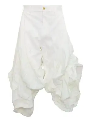 Comme Des Garçons Ruched Gathered-detail Shorts - White