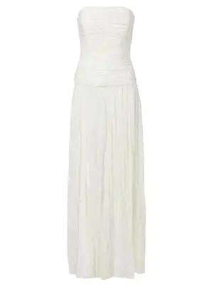 Simkhai Danielle Crinkle-jersey Bustier Maxi Gown White