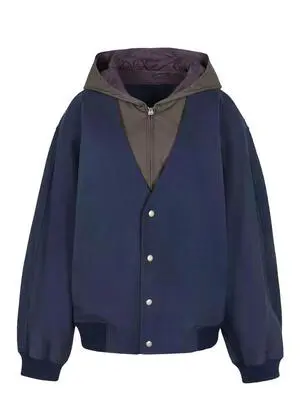 CROQUIS Mock-layer V-neck Jacket - Blue