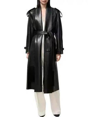 Burberry Leather Lemlair Coat - Black