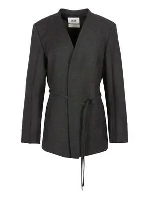 LESS Belted Collar Coat - Grey