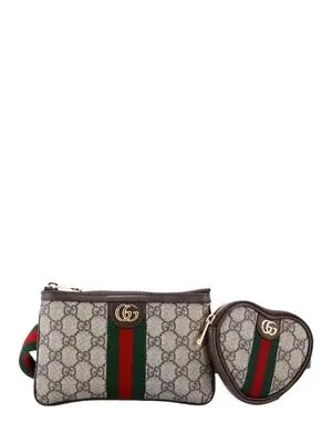 Gucci Ophidia Heart Utility Double Gg Coated Canvas Belt Bag - Brown