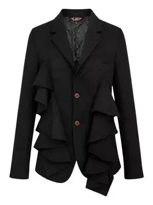 Comme Des Garçons Ruffled Gabardine Blazer - Black