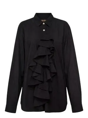 Comme Des Garçons Ruffled Long-sleeve Shirt - Black