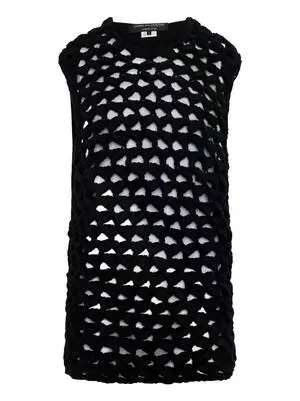 Comme Des Garçons Crochet-knit Sleeveless Vest - Black