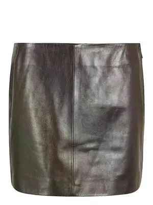 ARMA Melody Leather Mini Skirt - Brown