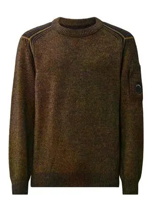 C.P. COMPANY Lens-detail Knitted Sweater - Brown