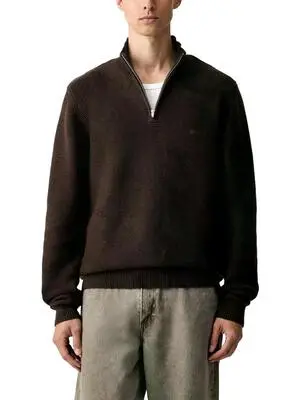 LEVI'S Housemark Quarter-zip Knitted Sweater - Brown