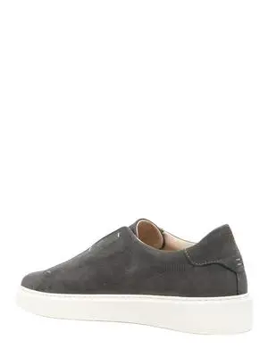 Eleventy Nubuck-leather Slip-on Sneakers - Grey