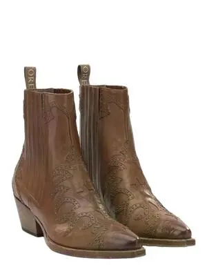 Sartore Studded Leather Boots - Brown