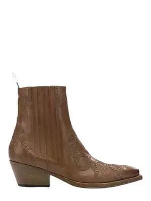 Sartore Studded Leather Boots - Brown