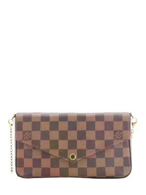 LOUIS VUITTON Felicie Pochette Damier Crossbody Bag - Brown