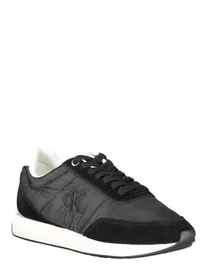 Calvin Klein Suede-panelled Sneakers - Black