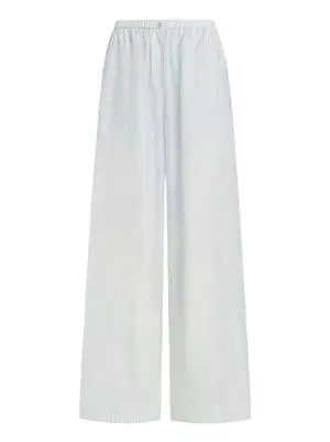 12 STOREEZ Elasticated-waist Striped Trousers - Blue