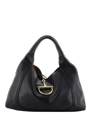 Gucci Softbit Leather Maxi Hobo Bag - Black