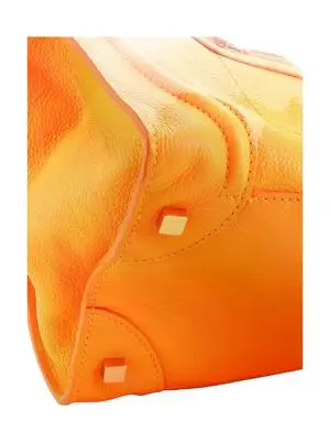 Celine Luggage Bag Grainy Leather Mini Tote Bag - Orange
