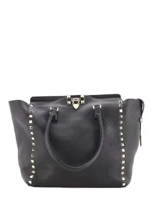 VALENTINO Rockstud Rigid Leather Medium Tote Bag