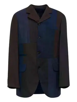 Comme Des Garçons Patchwork Pinstriped Jacket - Blue