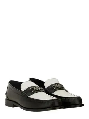 Versace Medusa Head Leather Loafers Black